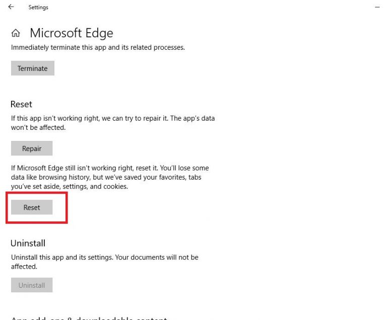 How To Reset And Reinstall Microsoft Edge On Windows 10